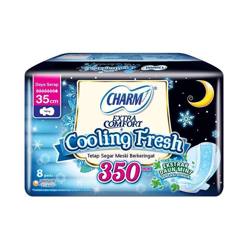 Promo Charm Extra Comfort Cooling Fresh Night Wing 35 Cm Isi 8 Diskon ...