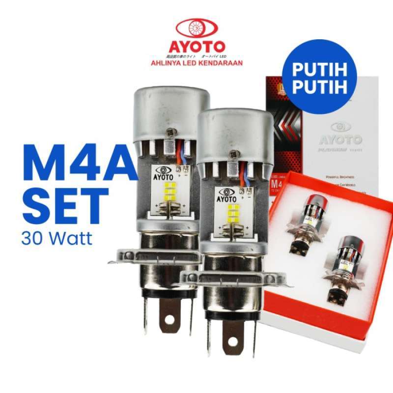 Promo Lampu Led H4 Mobil/truck Ayoto M4a 30w+30w Hi/lo Pnp - M4a-h4 Putih Diskon 29% Di Seller ...