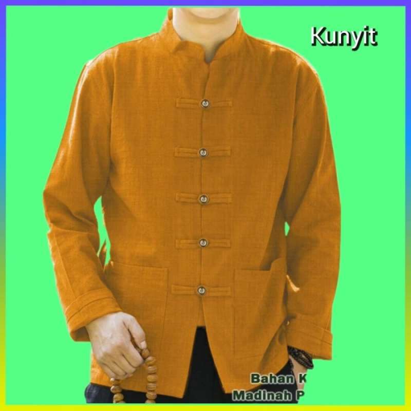 Jual Baju Imlek Adat China Kemeja Pria Cheongsam Jumbo Ld 100 - 124 Abu ...