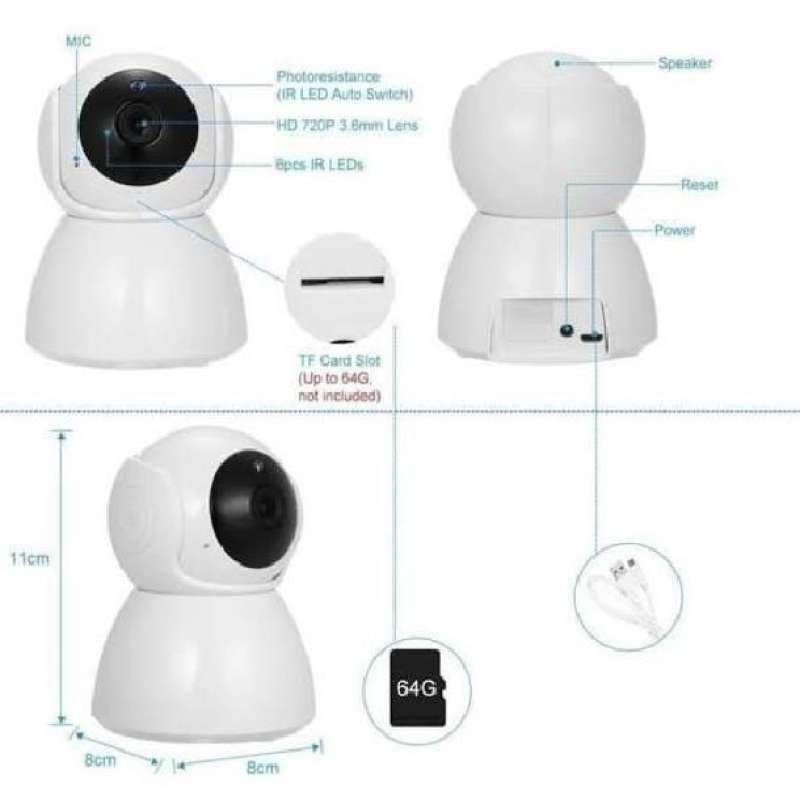Jual Cctv Smart/ Ip Cam, Camera Full Hd 1080p, Wifi, V380 Ptz, Night ...