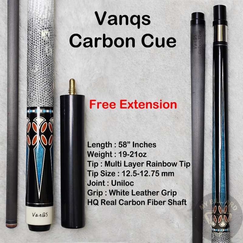 Jual Vanqs Carbon Cue Stick Billiard Free Extension - Stik Billiar ...