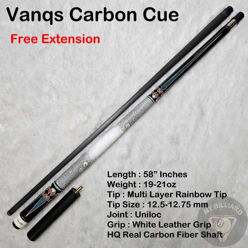 Jual Vanqs Carbon Cue Stick Billiard Free Extension - Stik Billiar ...