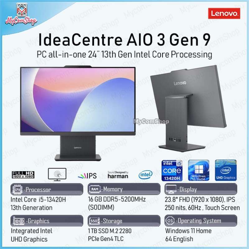 Jual Lenovo Ideacentre Aio 3 Gen 9 24irh9 I5-13420h 16gb Ram 1tb Ssd Intel Uhd Graphics Fhd 24 ...