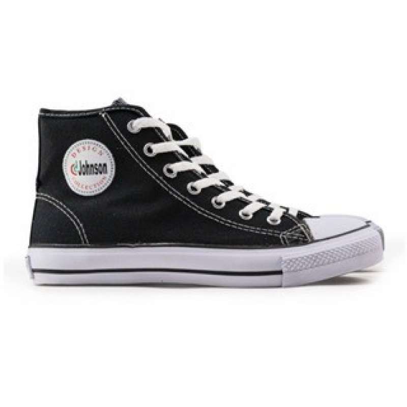 Jual Sepatu Sneakers Johnson Basic Highcut (hc) Hitam Putih - 43 Di ...