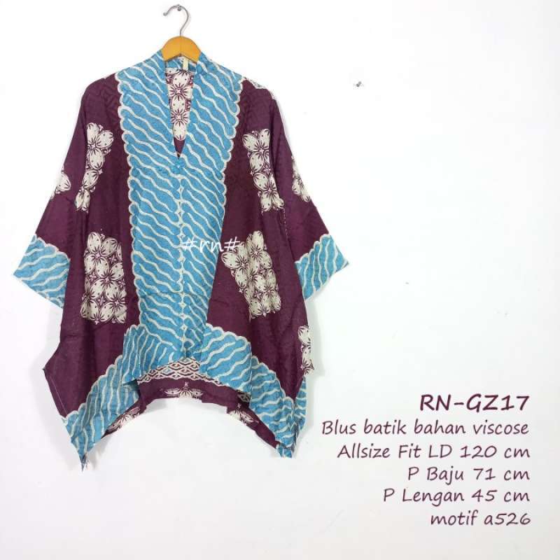 Jual Blouse Batik Bahan Dobi Viscose All Size Fit Hingga 120 Cm Mewah ...