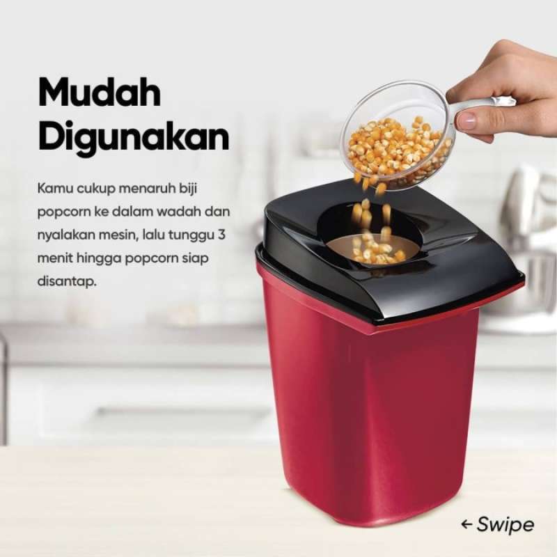 Jual Mesin Alat Pembuat Popcorn Maker Electric Hot Air Corn Tanpa ...