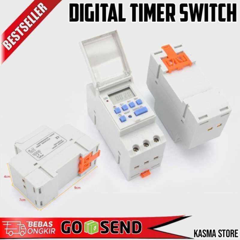 Promo Timer Digital Programmable Switch Din Rail Model Mcb 220v Ac 16a ...
