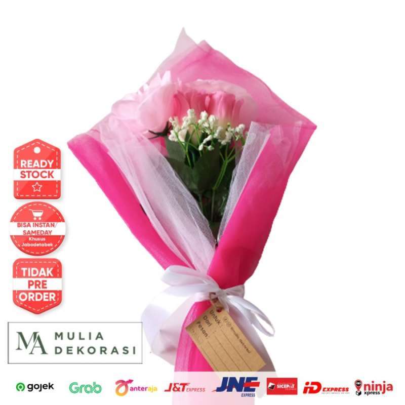 Promo Bucket Bunga Mawar Lengkap Dengan Kain Tile Pita Greeting Card ...