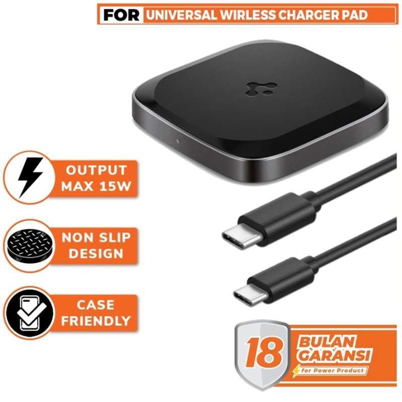 Promo Wireless Charger Pad Spigen 15w Usb C iPhone /android Qi Fast ...