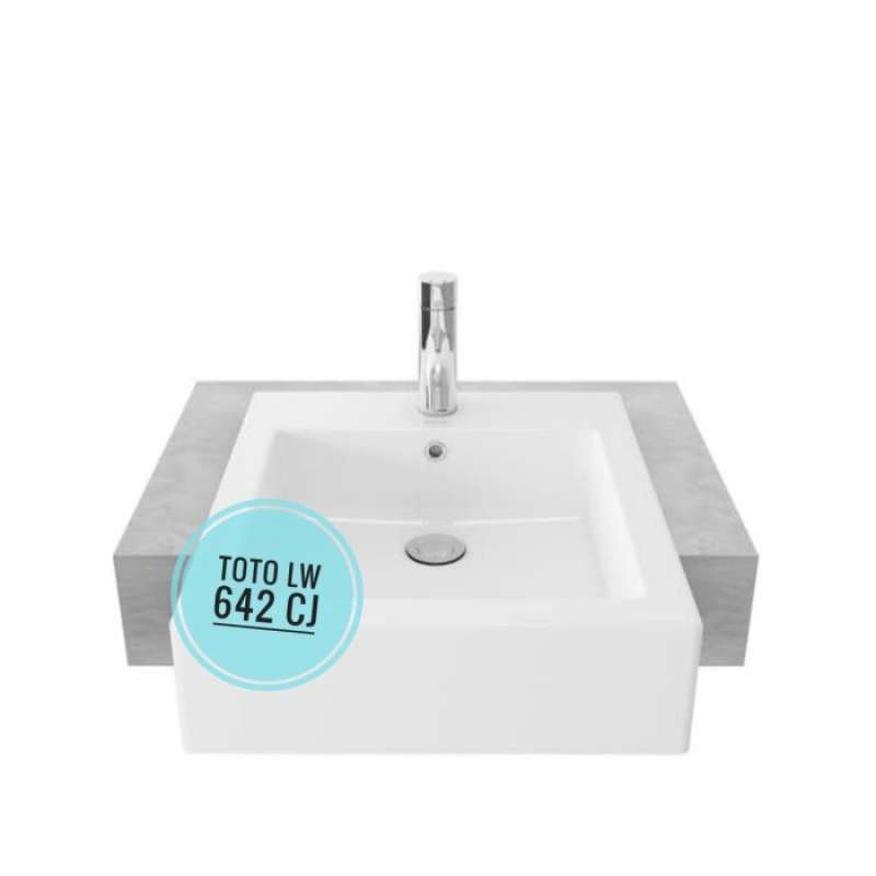 Promo Wastafel Toto Lw 642 Cj Komplit Keran Panas Dingin Diskon 23% Di ...