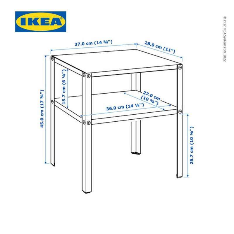 Jual Ikea Knarrevik Meja Samping Tempat Tidur Bahan Baja 37x28 Cm ...