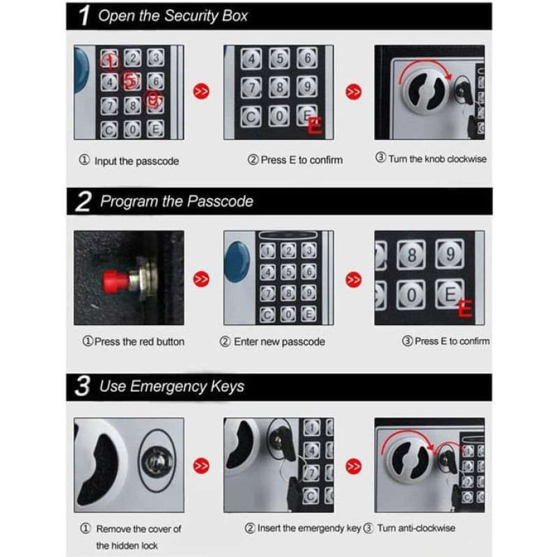 Promo Brankas Mini Electric Password Safe Deposit Box Size Besar - Eb20 ...