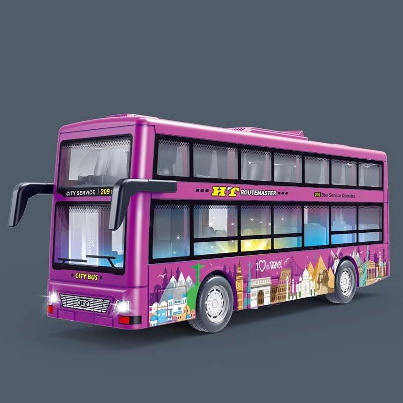 Promo 【duffy Toys】bus Ganda/lampu Pintu Terbuka Musik Bus Umum Model ...