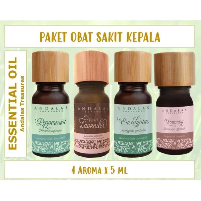 Promo Paket Obat Sakit Kepala; 5 Ml X 4 Essential Oils 100% Minyak ...