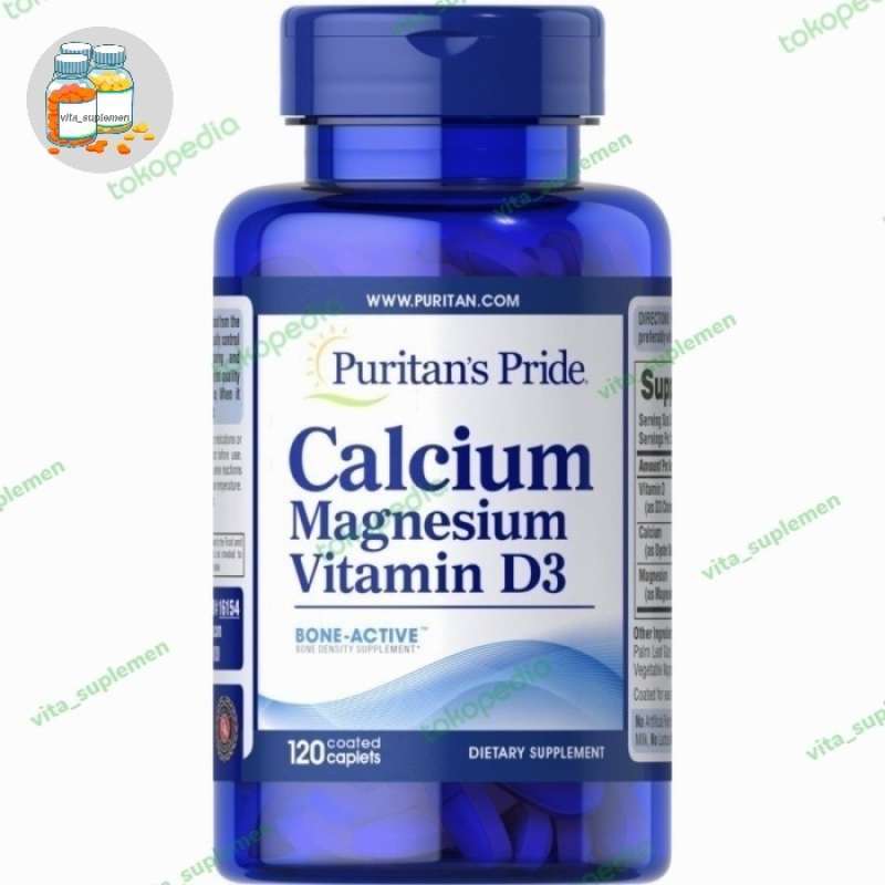 Promo Puritan Pride Calcium Magnesium Vitamin D3 - Bone Active Isi 120 ...