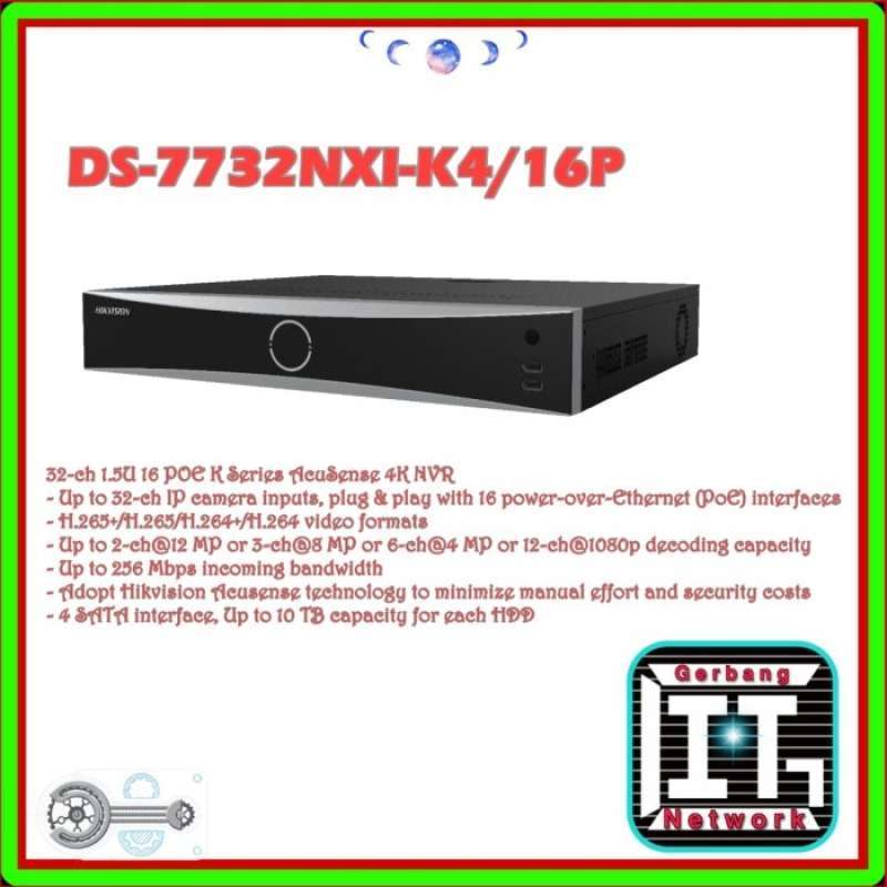 Promo Ds-7732nxi-k4/16p - Hikvision Nvr 32ch Poe Acusense 4k Face ...
