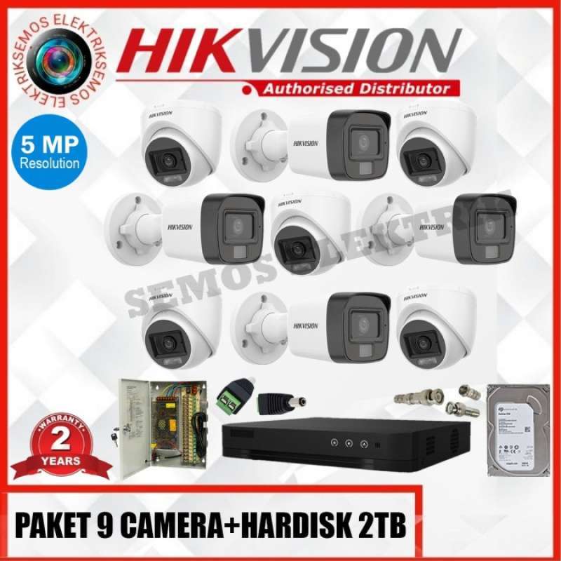 Promo Paket Cctv Hikvision 9 Camera 5 Mp Turbo Hd Komplit Tinggal ...