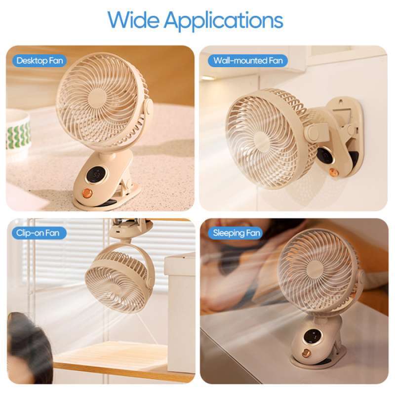 Promo Desktop Clamp Fan 5000 Mah Nightlamp / Speed Knob - White 1 ...