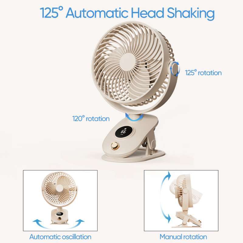 Promo Desktop Clamp Fan 5000 Mah Nightlamp / Speed Knob - White 1 ...