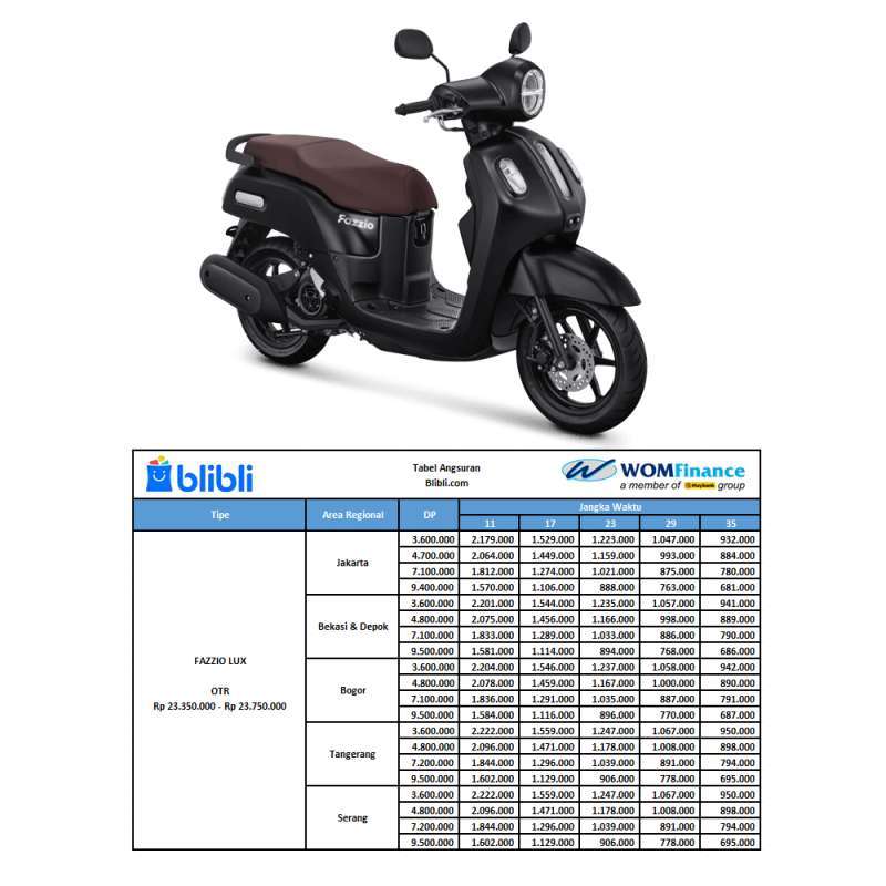 Jual Wom Finance - [dp] Yamaha Fazzio Lux Connected Sepeda Motor [otr ...