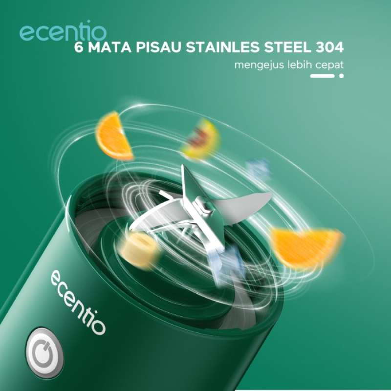 Jual Ecentio Blender Juicer Portable Usb Blender 380ml 6 Mata Pisau Di ...