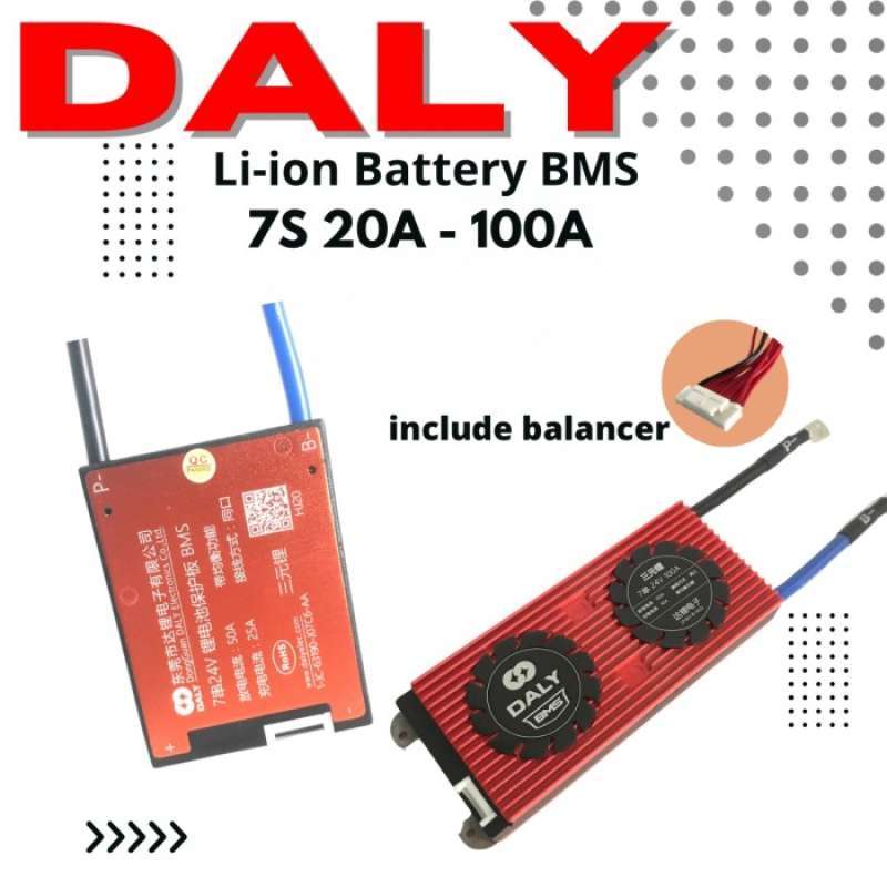 Jual Daly Bms 7s 24v Li-ion 20a, 30a, 40a, 50a, 60a, 80a, 100a - 30a Di ...