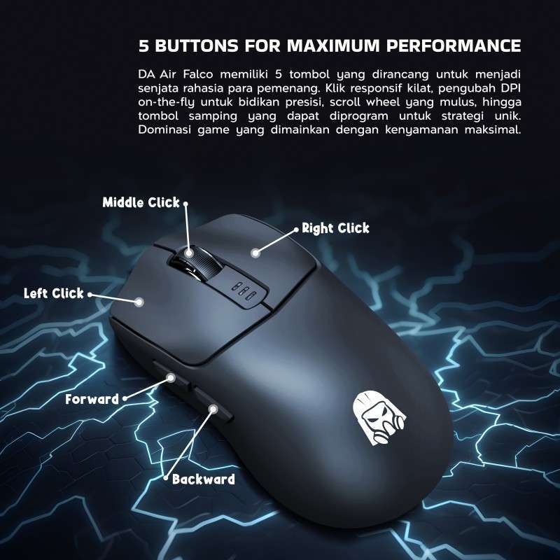 Jual Mouse Gaming Wireless Bluetooth Digital Alliance Air Falco Low ...