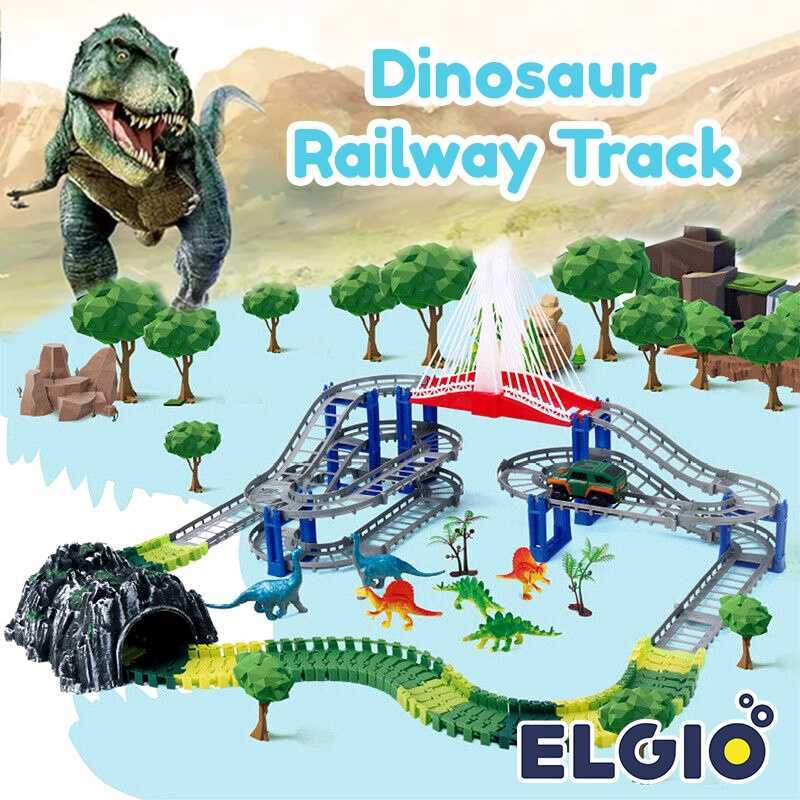 Promo Mainan Mobil Track 250pcs Dinosaurus Railway Trek Diskon 10% Di ...