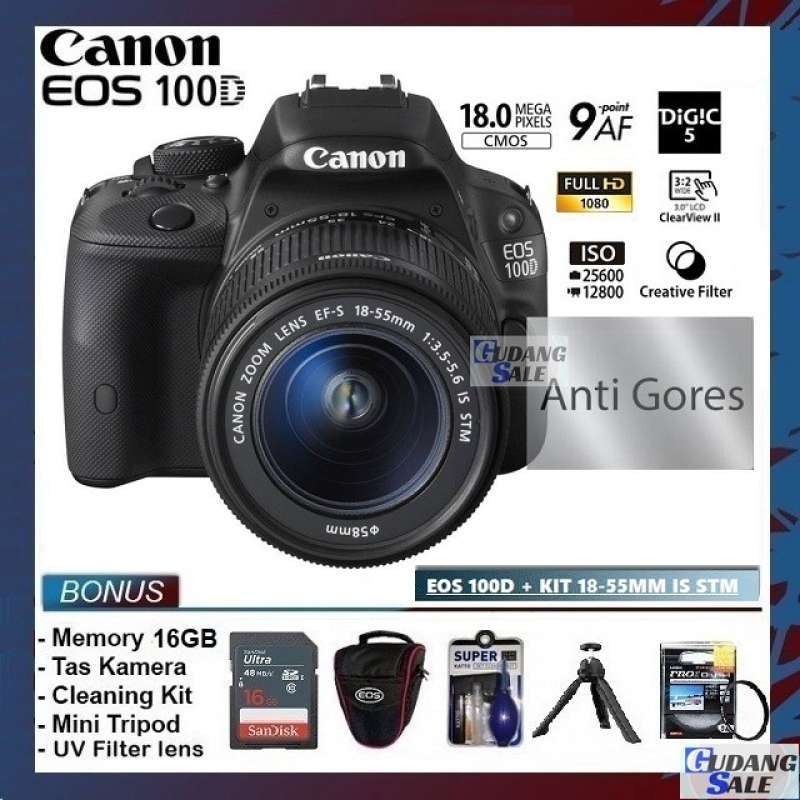 Jual [new] Kamera Canon Eos 100d + Lensa Kit 18-55mm Is Stm - 1 Tahun 1200d Di Seller Circlet ...