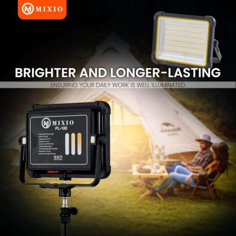 Jual Mixio Pl100 Lampu Led Portable 5400mah Outdoor / Live Streaming ...