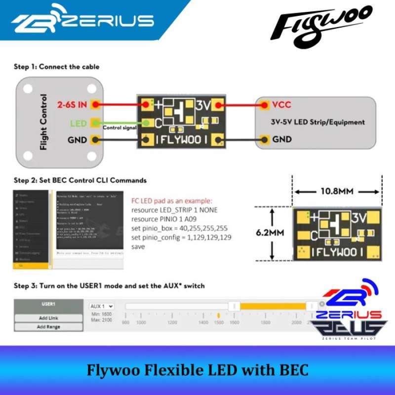 Jual Flywoo Flexible Led Strip With 3.3v Bec, 2.7mm X 1m Led Di Seller ...
