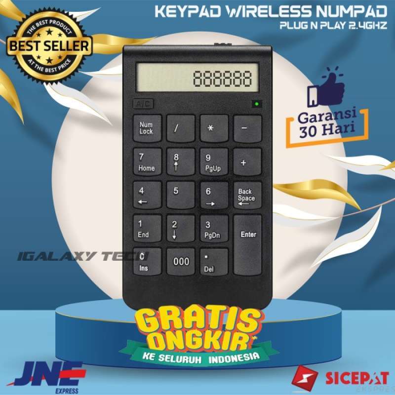 Promo Keypad Wireless Numeric Numpad Keyboard Tmddotda Plug N Play 2 ...