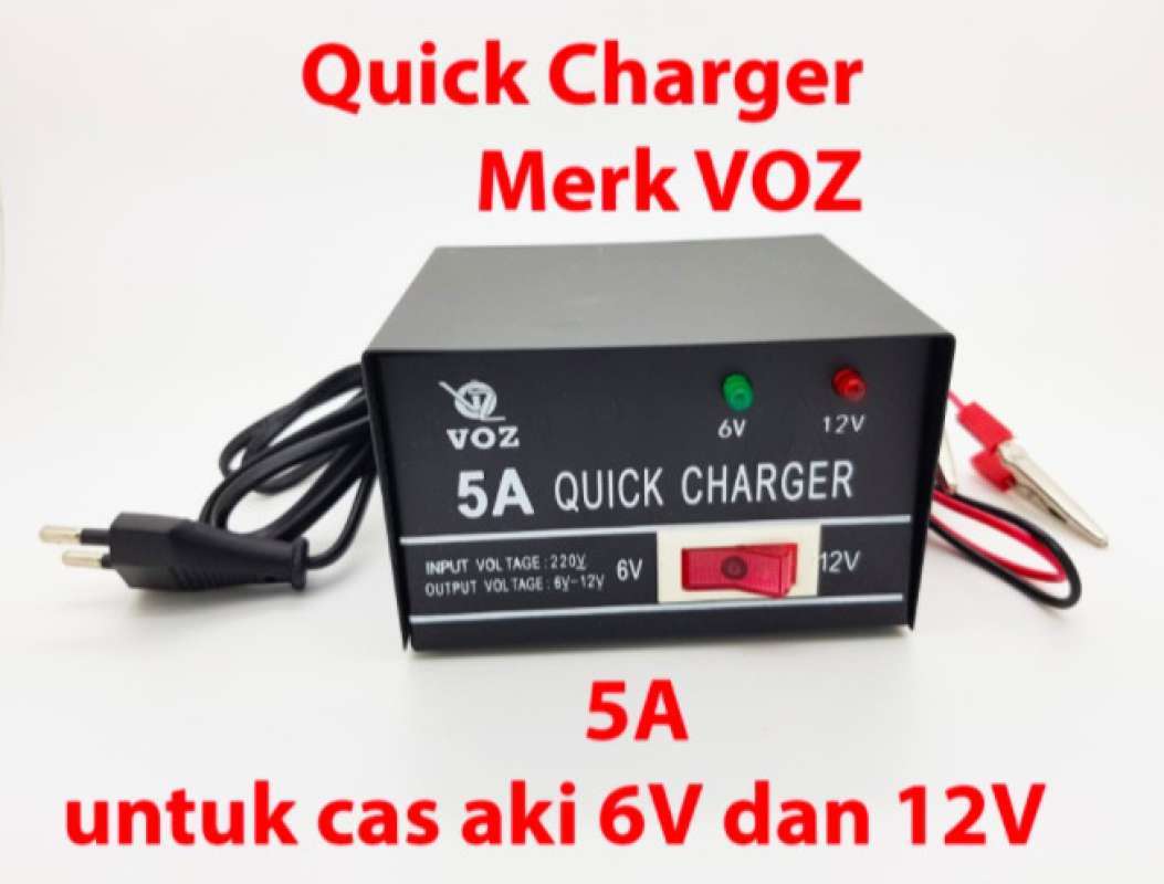 Promo Voz Quick Charger 6v 12v 5a Charger Aki Sepeda Motor Diskon 23% ...