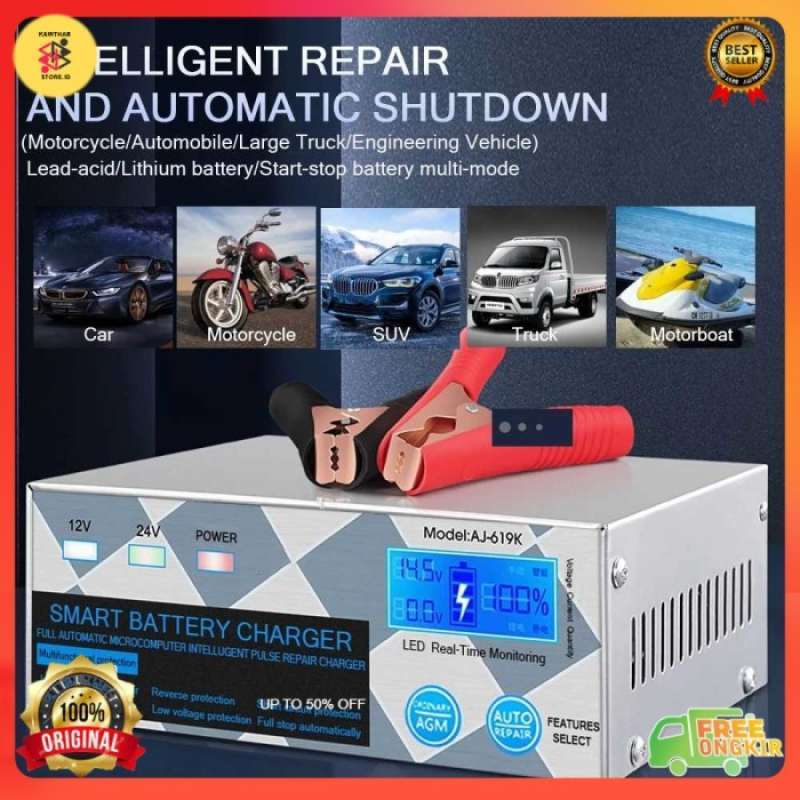 Promo Set Charger Cas Automatic Smart Aki Mobil Motor Lead Acid 260w ...