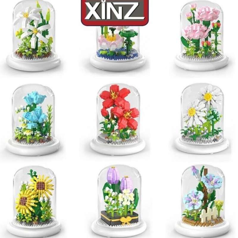 Jual Xinz Plant Bricks Block Tanaman Susun Bata Mainan Diy Bunga Buket ...