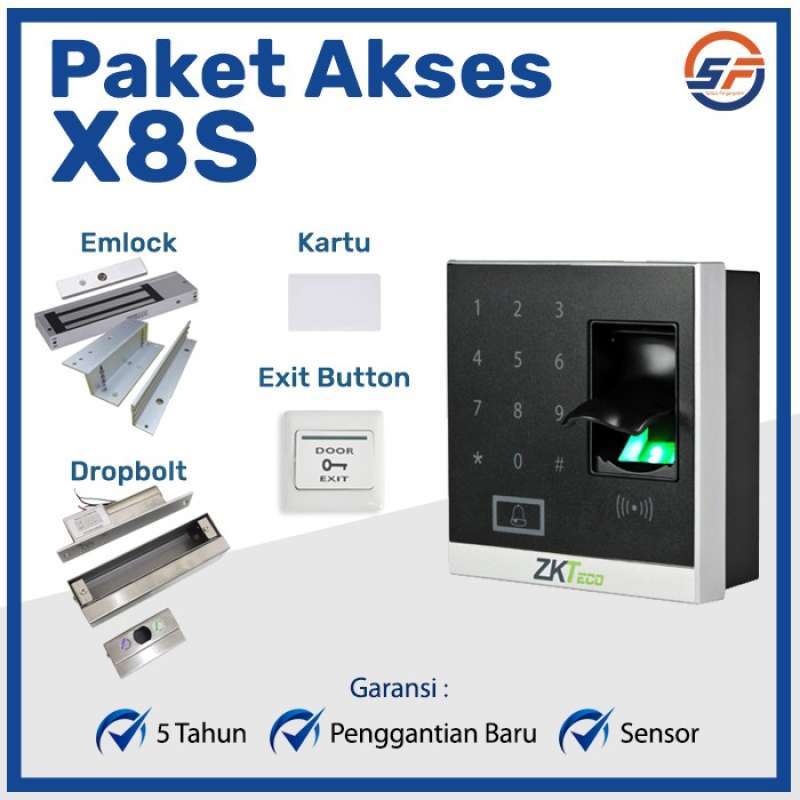 Promo Paket Akses Kontrol Pintu X8s Access Control Door Fingerprint ...