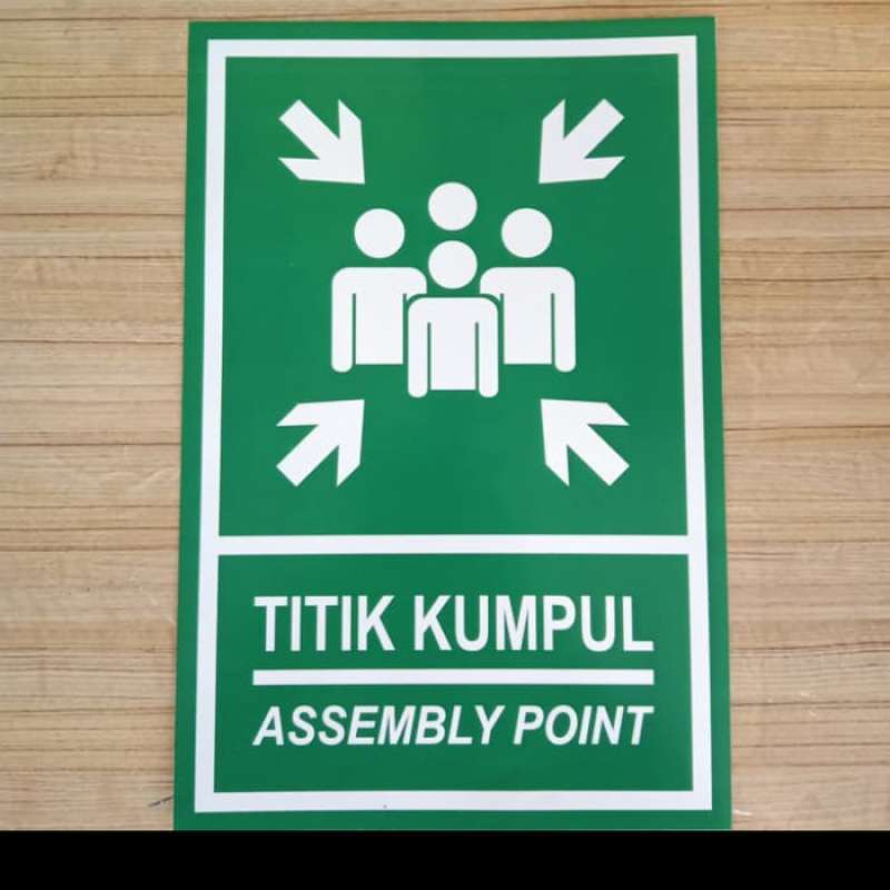 Promo Plat K3 Rambu Safety Titik Kumpul / Assembly Point Uk 30x40cm ...