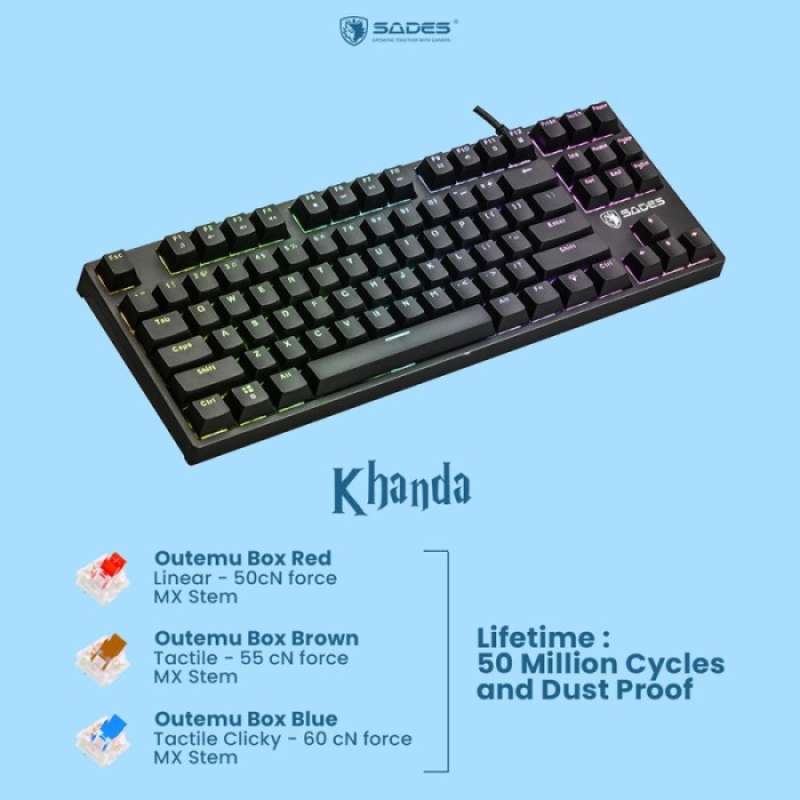 Promo Sades Khanda Mechanical Gaming Keyboard Tkl Removable Switch ...