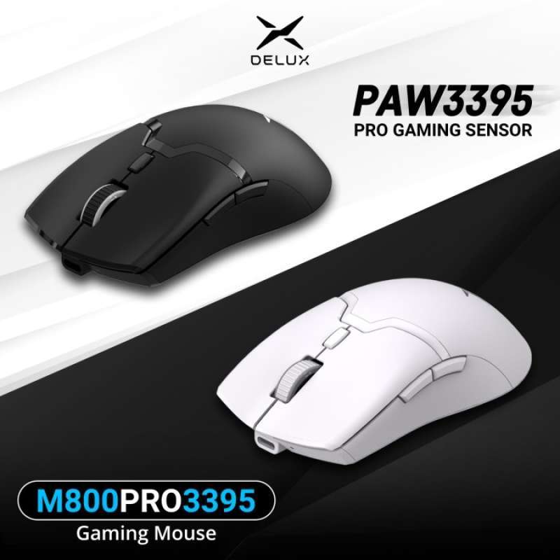 Promo Delux M800 Pro Wireless Gaming Mouse Paw 3395 Sensor - Hitam Diskon 23% Di Seller Mari ...