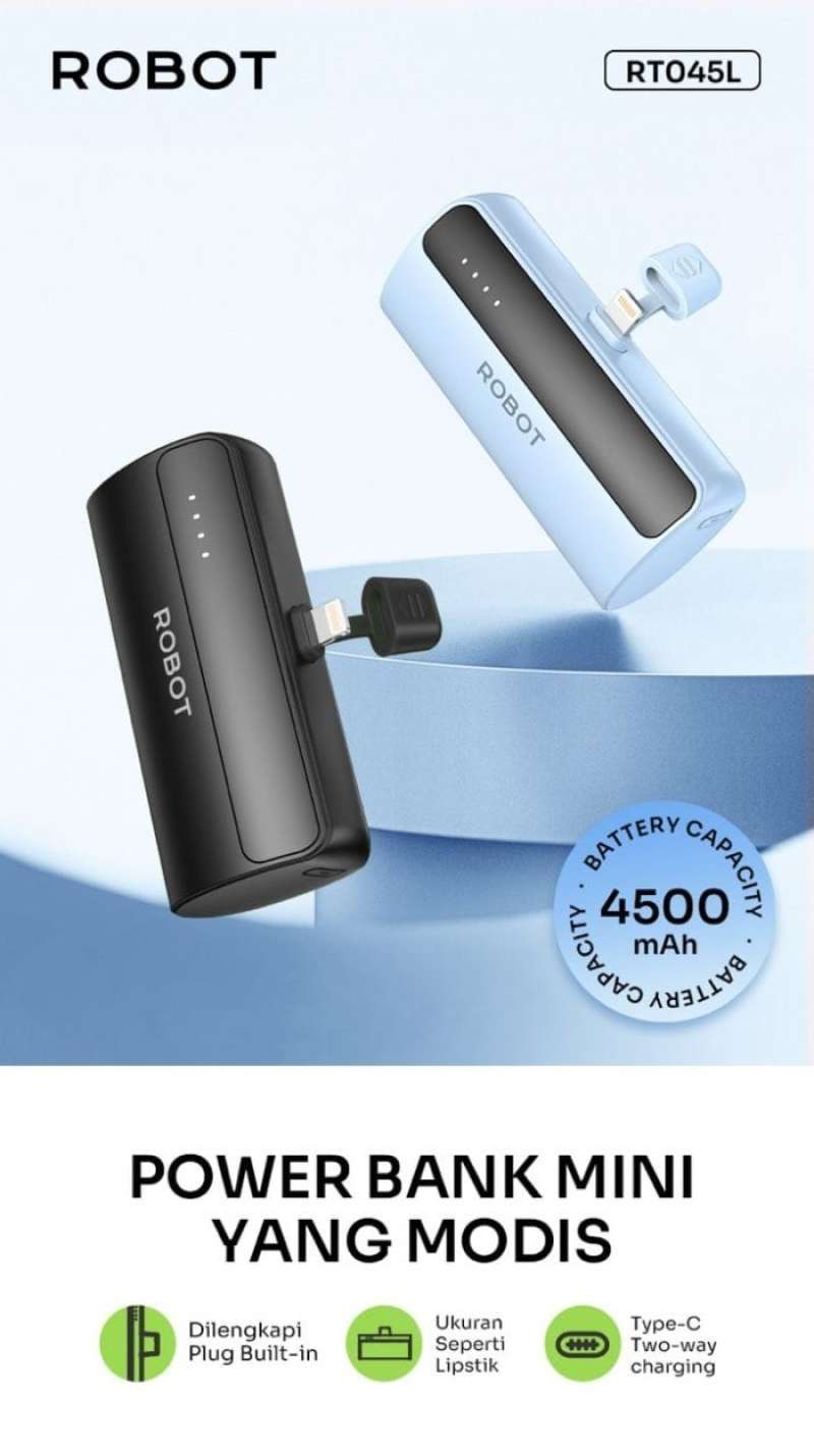 Jual Power Bank Robot Rt045c Powerbank Mini Port Type C 4500mah Smart ...
