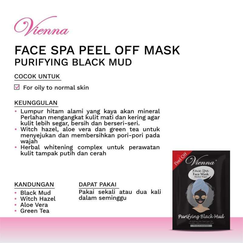 Jual Vienna Face Mask Peel Off Purifying Black Mud 15ml Di Seller Noona ...