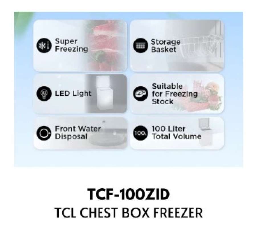 Jual Chest Freezer Tcl Tcf-110zid 100 Liter Tcf100zid Freezer Box ...