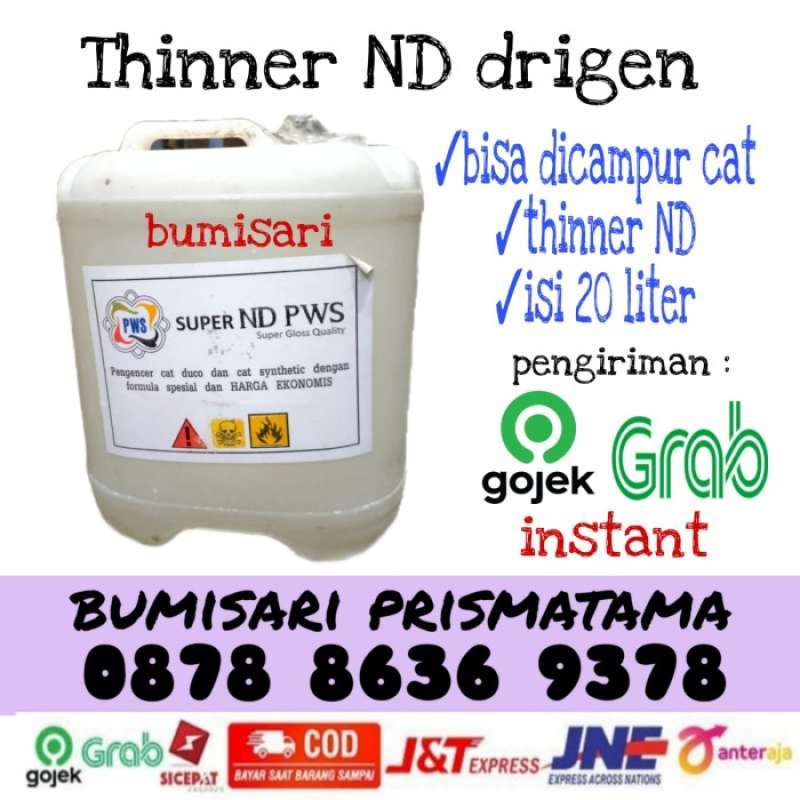 Promo Thinner Nd - Kemasan Drigen 20 Liter (bisa Campur Cat) Diskon 23% ...