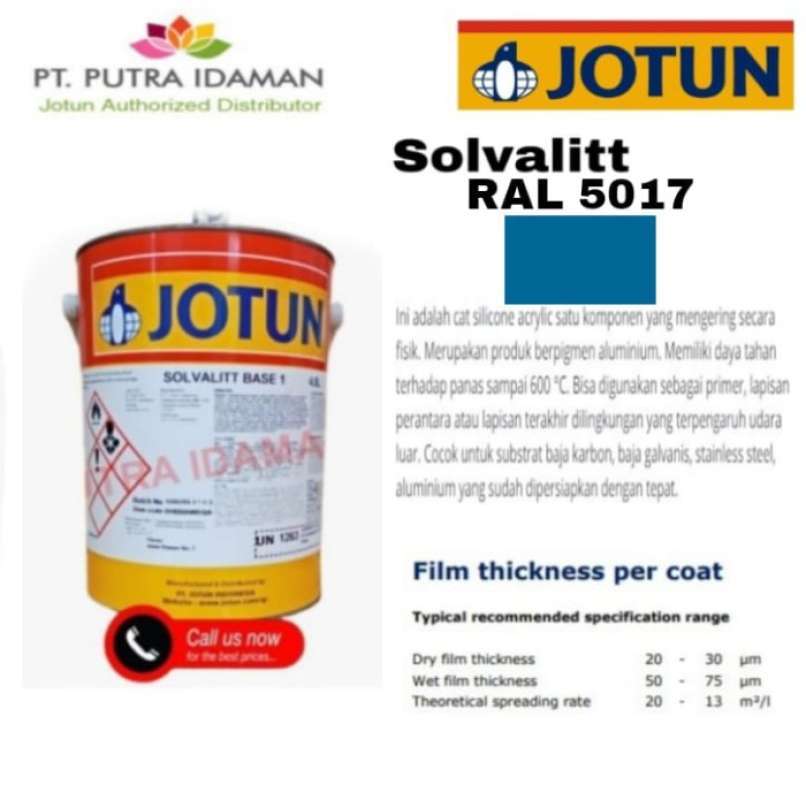 Promo Jotun Cat Tahan Panas / Solvalitt 5 Liter Ral 5017 / Cat Tahan Panas Diskon 23% Di Seller ...