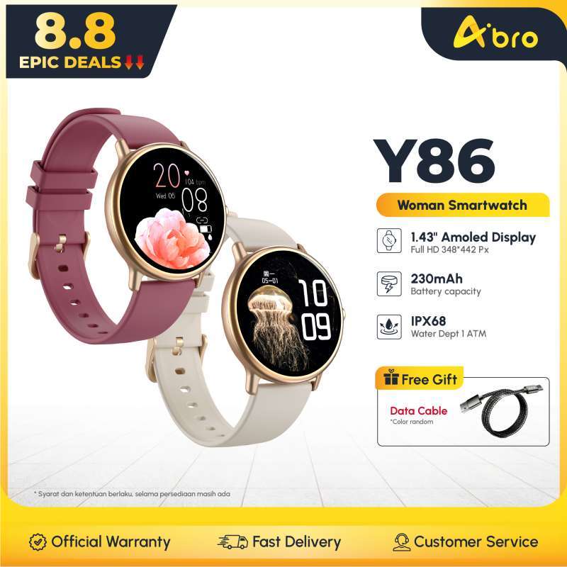 Jual Aibro Y86 Smart Watch Jam Running Pria 1.43 Inch Full Ipx68 Water Resistance Screen ...