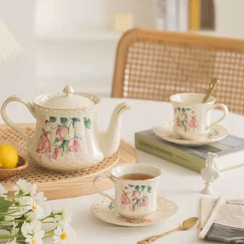 Jual Liam Tea Cup Kettle / Teko Cangkir Teh Keramik Eropa Aesthetic ...