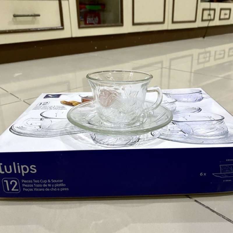 Jual Satu Set Cangkir Teh Kaca Isi 12pcs Kim Glass - Classic 8pcs Di ...