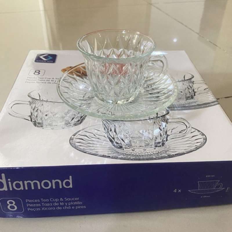 Jual Satu Set Cangkir Teh Kaca Isi 12pcs Kim Glass - Classic 8pcs Di ...