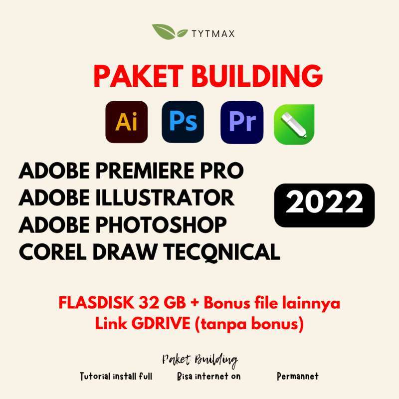 Promo Paket Building Software Desain Adobe Ps + Pr + Ai + Corel 2022 Lifetime Diskon 23% Di ...