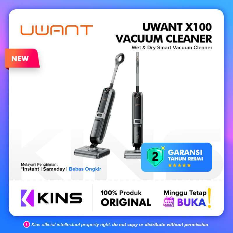 Promo Uwant X100 Wet & Dry Smart Vacuum Cleaner Cordless Self Cleaning ...